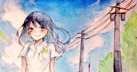 水彩 イヤホンと蝉時雨 一周年イラスト 水華ろにのイラスト Pixiv