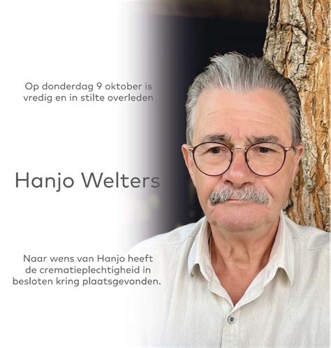 Overleden Hanjo Welters