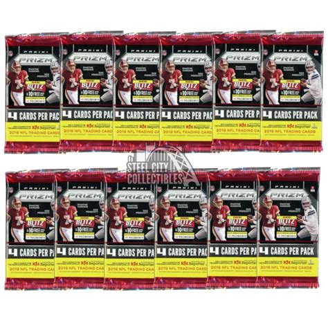 2019 Panini Prizm Football Blaster 12 Pack Lot Steel City Collectibles