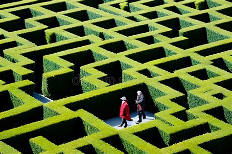 Dwarfed By A Towering 3D Hedge Maze Environment Which Inspired By The
