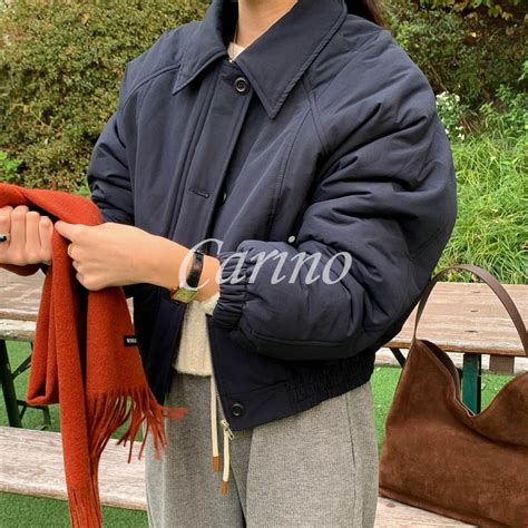 Sale당일 아잉 Areing 텐더 점퍼 블루종 카라 퍼안감 겨울 4온스 패딩 자켓 2color 에이블리