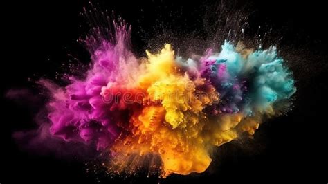 Abstract Watercolor Background Vibrant Blue And Purple Powder