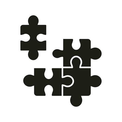 Jigsaw Square Matches Glyph Pictogram Teamwork Solution Combination Challenge Solid Icon