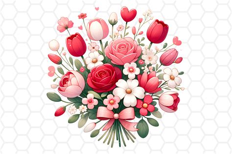Valentine Flower Bouquet Clipart Png Graphic By Dreanartdesign