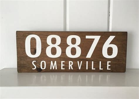 Zip Code Sign Wood Zip Code Sign Town Sign City Sign Etsy Wooden