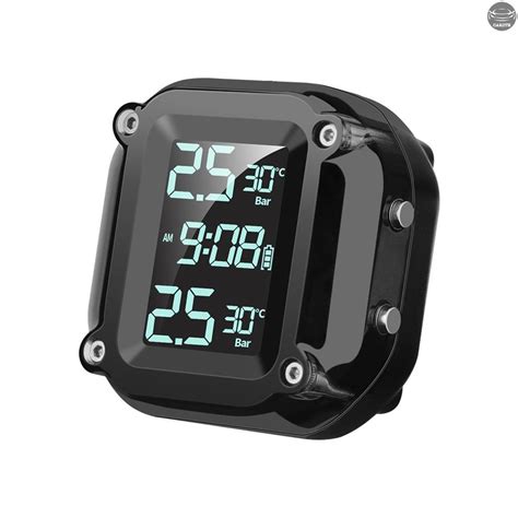 ระบบตรวจสอบความดันลมยางรถจักรยานยนต์ไร้สาย ชาร์จ Usb Tpms พร้อมเซนเซอร์ภายนอก 2 จอ Lcd Tpms