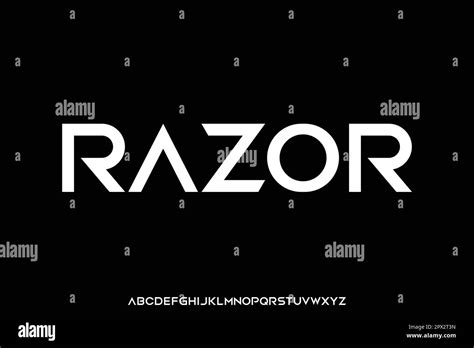 Modern Sharp Sans Serif Display Font Vector Stock Vector Image And Art Alamy