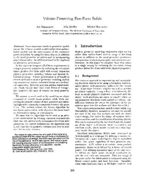 pdf volume preserving free form solid
