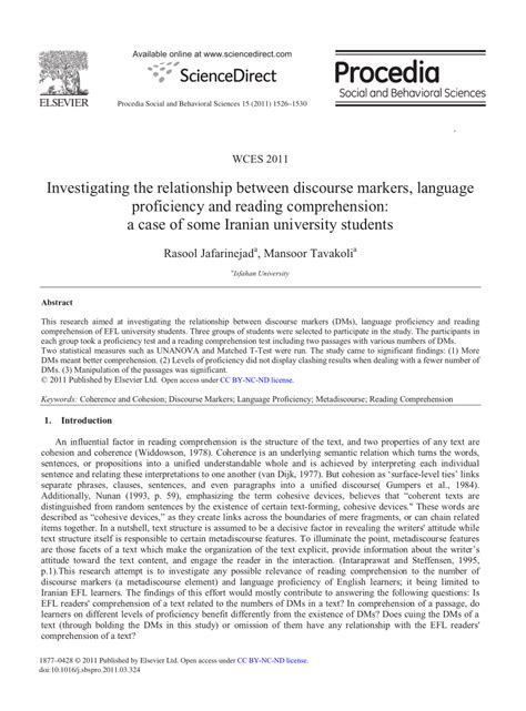 Pdf Investigating The Relationship Between Discourse Markers