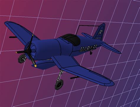 飞行模型Vought F4U二战战斗机简易模型3D图纸 STEP STL格式 知乎