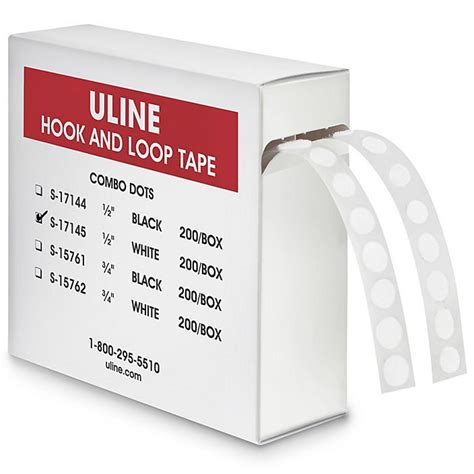 Uline Hook And Loop Dots Combo Pack 12 White Hook And Loop Tape Dots Hook And Loop Fastener