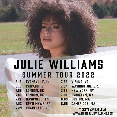 Julie Williams East Coast Tour Dates