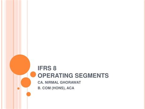 Ifrs 8 Operating Segments