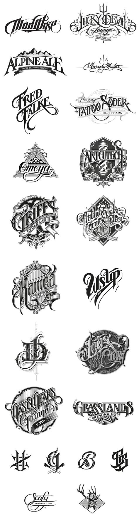 Hand Drawn Logotypes By Martin Schmetzer Typography Lettering Design