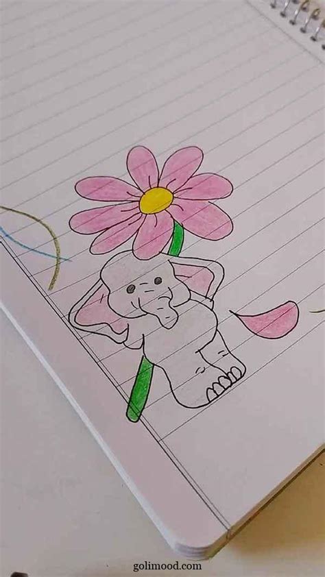 نقاشی برای گوشه دفتر مشق ” 2024 ببین چقدر ناز و کیوته مگه میشه انقد