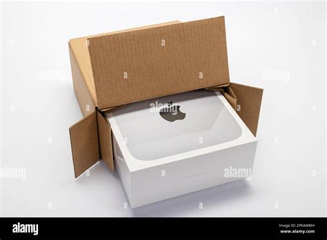 Apple Mac Mini With M1 Chip Shipping Box Opened White Background Stock Photo Alamy