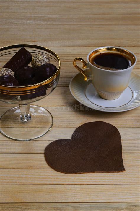 Assorted Chocolates Confectionery With Cup Of Coffee Stock Image