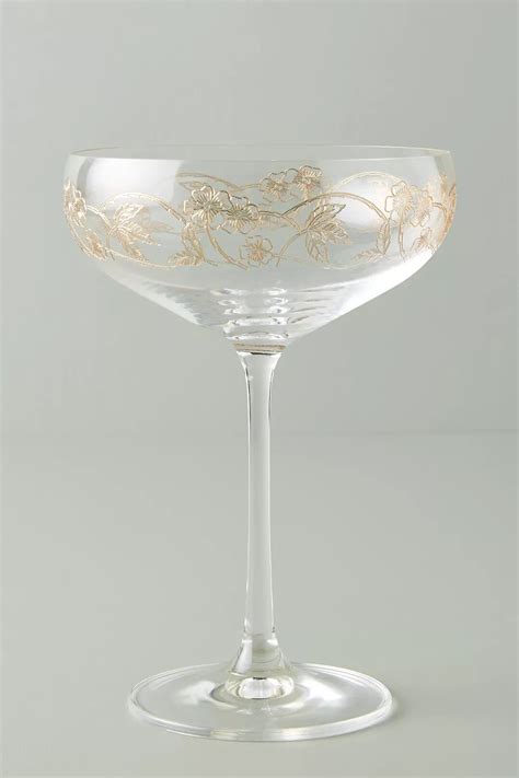 Anthropologie Fiorella Coupe Glasses Set Of 4