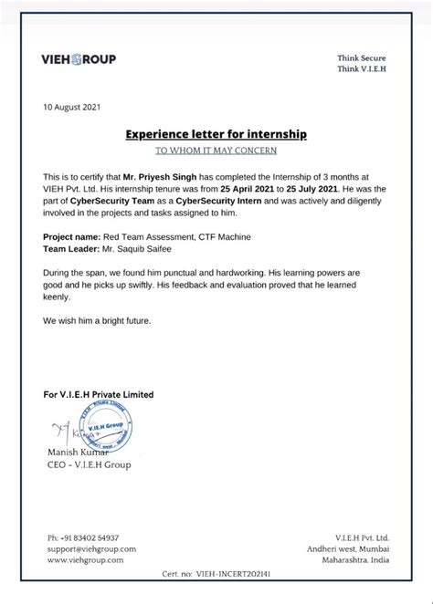 Cybersecurity Intern Internship Network Projects Audit Thankyou