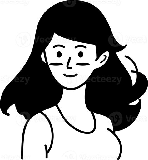 Cute Beautiful Women Doodle Icon 35995206 Png