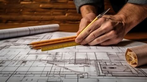 Premium Photo Architecture Hands Blueprint Design And Tape Measure For Construction Scale