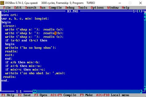 Viết Chương Trình Bằng Turbo Pascal Có ảnh Tìm Số Nhỏ Nhất Trong 3 Số
