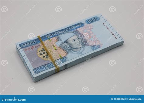 Myanmar Kyats Banknote Money Kyat Currency In Myanmar Editorial