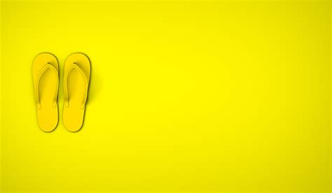 파스텔 노란색 배경에 플롭을 뒤집습니다 여름 컨셉 3d 일러스트레이션 사무실에 대한 스톡 사진 및 기타 이미지 사무실 플립 플랍 3차원 형태 Istock