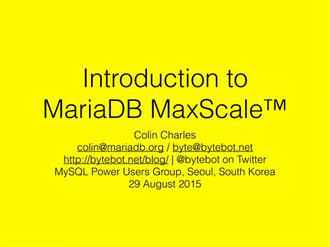 Introduction To Mariadb Maxscale Pdf