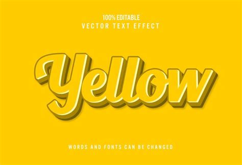 Premium Vector D Yellow Editable Text Effect
