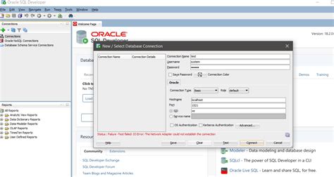 Oracle Can Not Establish The Connection By Network Developer Stack