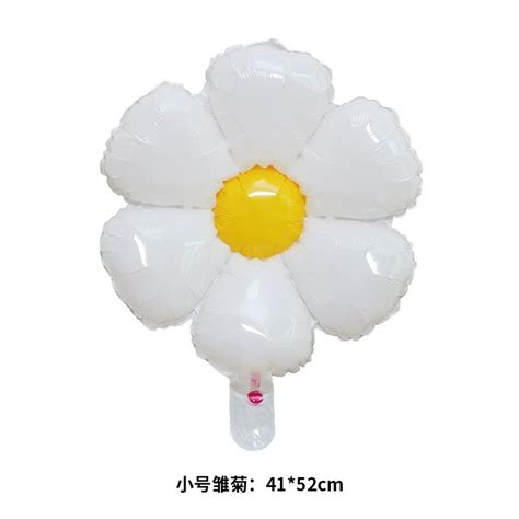 小雛菊氣球 小花氣球 雛菊氣球 花朵氣球 微笑氣球 生日派對 韓國白色笑臉 小雛菊 拍照道具 雞蛋花氣球 蝦皮購物