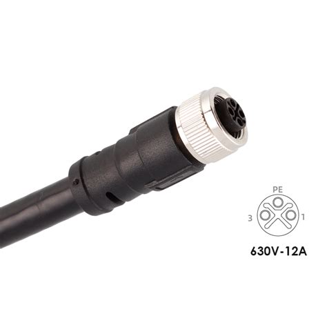 M12 S Coded Cable Male Female 630V 12A Shine Industry