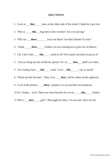 Fill In The Gaps With This These … English Esl Worksheets Pdf And Doc