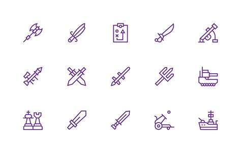 Attack Icon Collection With 15 Regular Line Designs Reliable Icons For