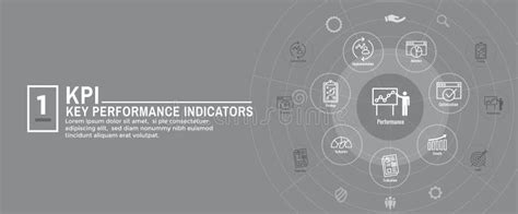 Kpi Key Performance Indicators Web Header Banner And Icon Set Stock Vector Illustration Of