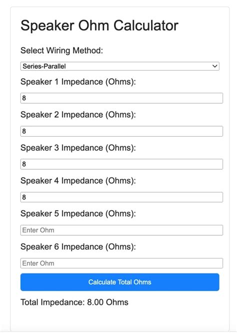 Wiring 8 Ohm Speakers With 6 Ohm 4 Ohm Or 2 Ohm Amplifier Speakers