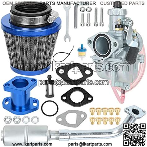 VM22 Carburetor Intake Manifold Air Filter Exhaust Pipe Muffler Jet Kit