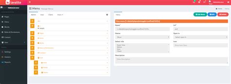 Cross Site Scripting Vulnerability On Menu Links Feature In Lavalite 580 · Issue 319