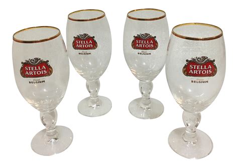 Stella Artois Belgium Beer Glasses Set Of 4 Chairish