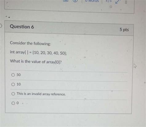 Solved Consider The Following Int Array