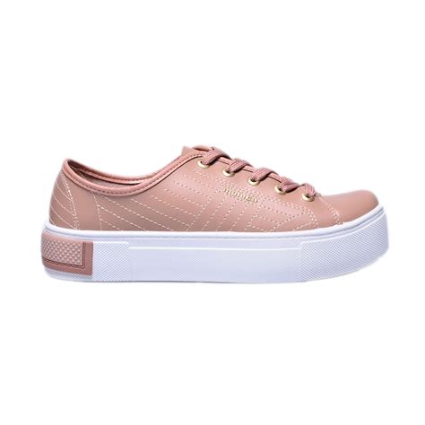 Tênis Moleca Flatform Bege Feminino Omar Calçados