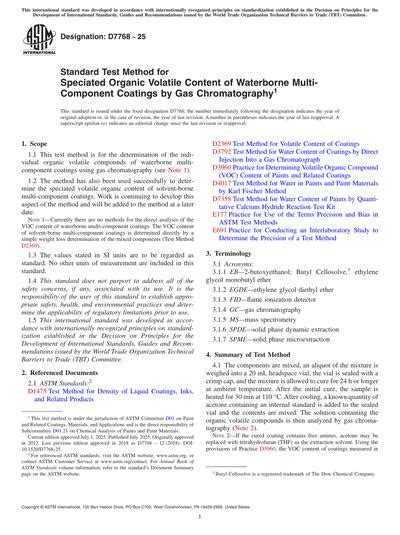 Astm D7768 25 Standard Test Method For Speciated Organic Volatile Content Of Waterborne Multi