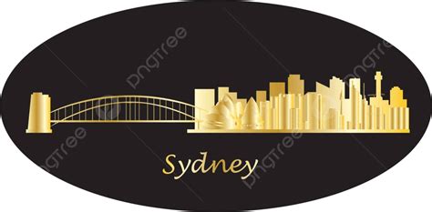 Sydney Skyline Paisagem Urbana Linha Silhueta Vetor PNG Paisagem
