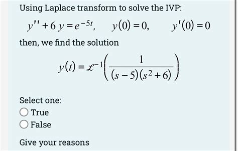 Solved Using Laplace Transform To Solve The IVP Chegg