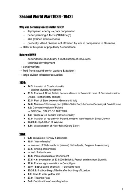 Summary Detailled Timeline Of Events During Ww2 Geschichte Stuvia De