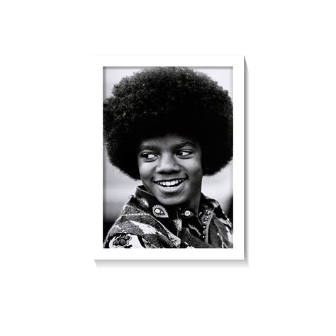 Quadro Michael Jackson Black Power Poster Moldura Branco Submarino
