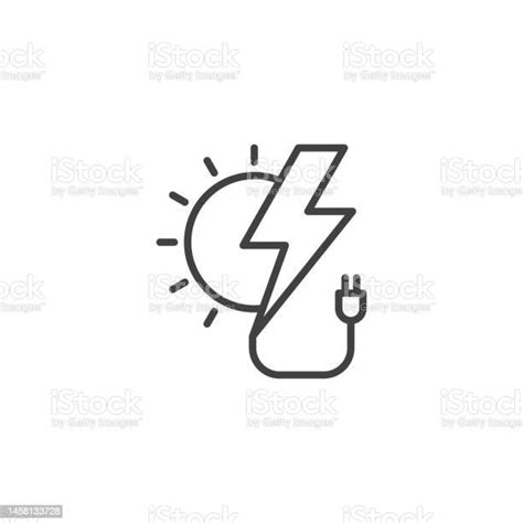 太陽光発電のベクター画像アイコンプラグアウトラインサイン付きサン アイコンのベクターアート素材や画像を多数ご用意 アイコン アイコン