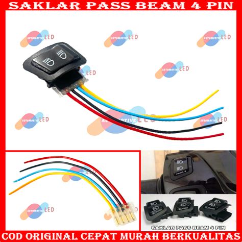 Jual ORIGINAL SAKLAR PASS BEAM 4 PIN VARIO LED OLD BEAT FI TOMBOL PASS BEAM MOTOR HONDA SAKLAR