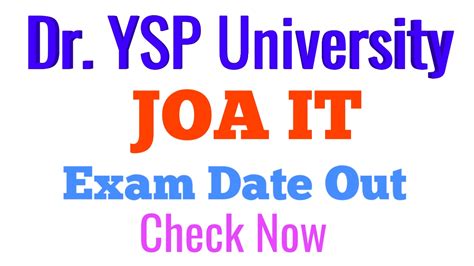 Ysp University Joa It Exam Date Out Govtjobs4you Latest Govt Jobs 2025